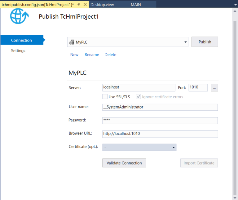 Twincat Hmi Your First Project Project Upload Server Config