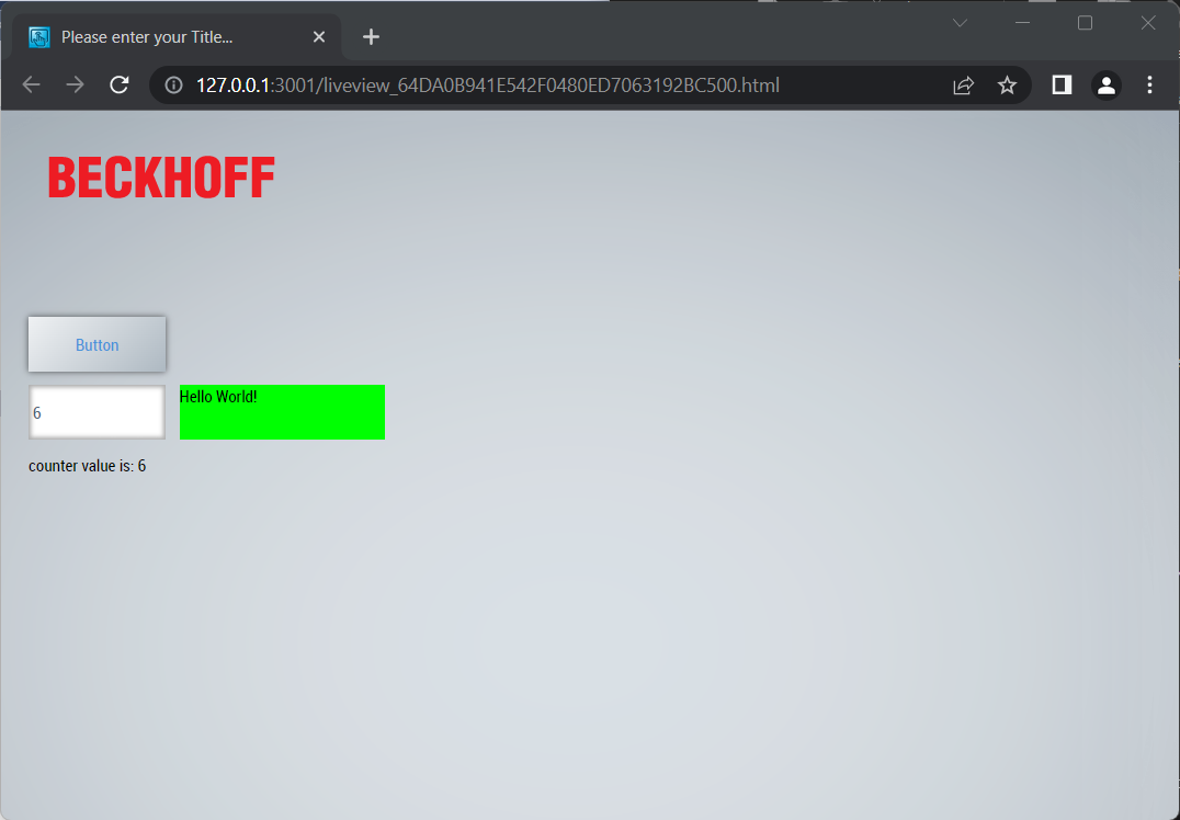 Twincat Hmi Your First Project Project Upload Server Config Hello Twincat